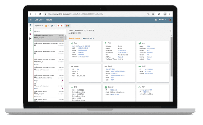 Link-Live Cloud Service | Data Management | NetAlly
