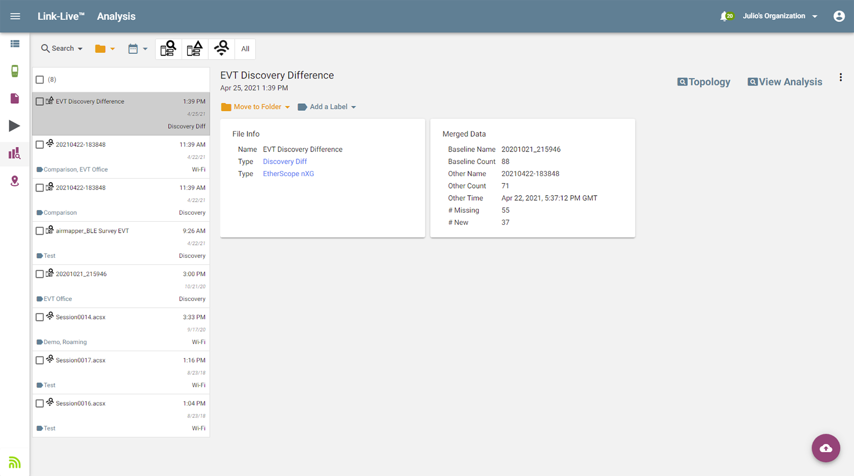 Link-Live Cloud Service | Data Management | NetAlly